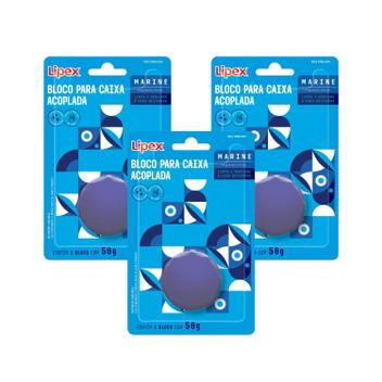 Bloco Caixa Acoplada Lipex Pedra Sanitaria Marine Kit C/ 3 - Pedra ...