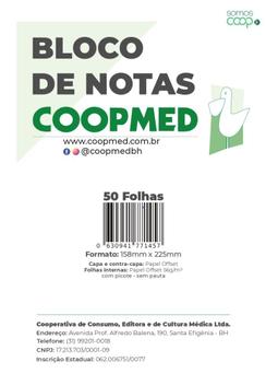 Bloco de notas 50 folhas 158mmX 225mm Kit c/ 10 unidades - COOPMED ...