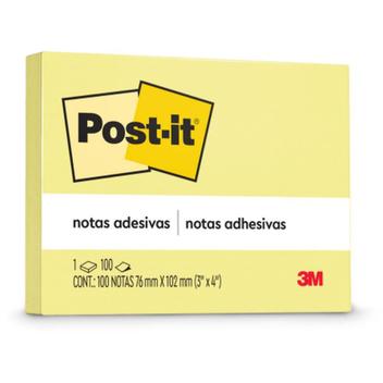 Bloco de Recado POST-IT 657 Amarelo 76X102MM com 100 Folhas - 3M ...