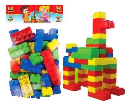 Bloco Monta Monta 36 Pçs Grande Brinquedo Infantil Educativo - GGB ...