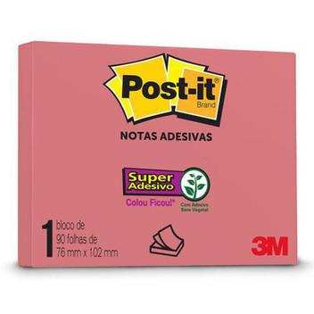 Bloco Post-It 657 - Rosa Poppy - Com 90 Folhas - 3M - Bloco de Notas ...