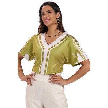 Blusa Adele Manga Japonesa Pistache MGR Boutique - Mira Vest - Blusas Femininas - Magazine Luiza