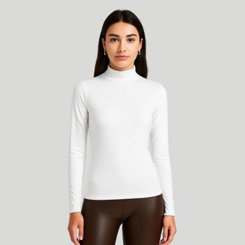 Blusa Cacharrel Feminina Gola Alta Manga Longa Segunda Pele - Cacharrel ...