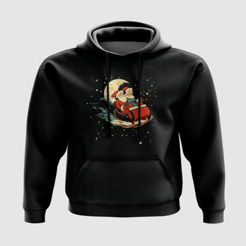 Blusa com Capuz Papai e Mamãe Noel de Trenó no Luar - A Fabriqueta ...
