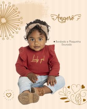 Blusa Infantil Feminino Manga Longa em Punho Point Barroco Angerô ...