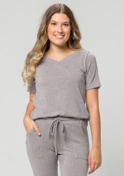 Blusa Pau a Pique Básica de Tricot Cinza - Blusas Femininas - Magazine Luiza