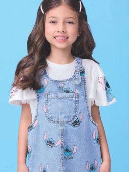 Blusa stitch e angel manga evasê momi - Blusa Infantil - Magazine Luiza