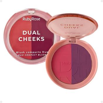 Blush Compacto Duo Ruby Rose Dual Cheeks Rosewood e Plum Hb-m03-5 ...