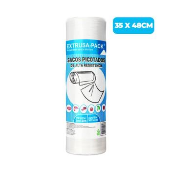 Bobina Plástica Picotada 35x48cm com 500 sacos Extrusa Pack ...