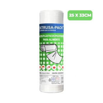 Bobina Sacos Plásticos Extrusa-Pack com 500 Sacos Picotados 25x33cm ...