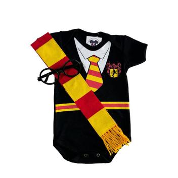 Body Bebe - Harry Potter + Cachecol + Óculos - Temático - Mesversário ...
