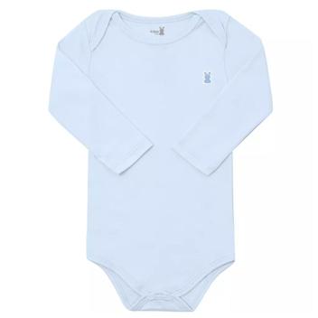 Body Bebê Manga Longa Kiko Baby cores solidas azul claro - Body para ...
