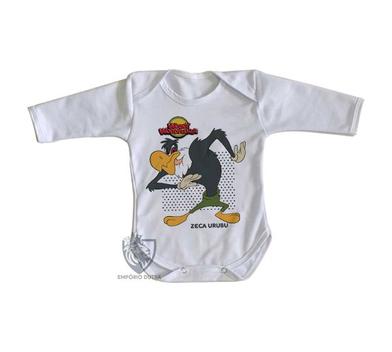 body nenê criança roupa bebê manga longa Pica Pau Zeca Urubu - Empório ...
