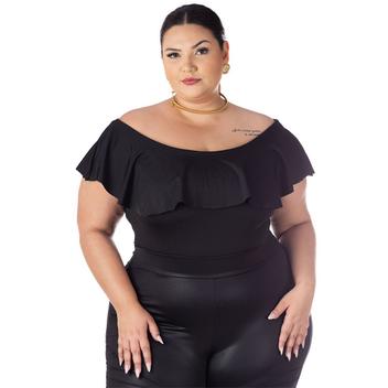 Body Ombro A Ombro Ciganinha Plus Size Babado Bori Maiô Feminino Malha Suplex Moda Evangélica ...