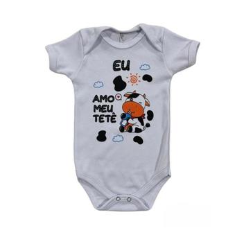 Body Temático Bebê Vaca Vaquinha Eu Amo Meu Tetê frases - Body para ...