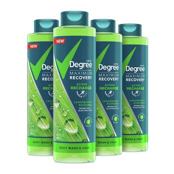 Body Wash Degree Men Maximum Recovery 650 ml (pacote com 4) - Sabonete ...