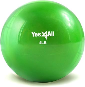 Bola de Tonificação Ponderada Yes4All (1,8kg) - Verde - Super Macia ...
