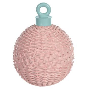 BOLA RESINA NATAL ROSA E AZUL 18X14X14cm FLORARTE - Flor Arte - Bola de ...