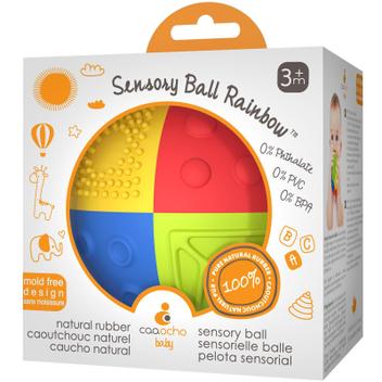 Bola sensorial caaocho Pure Natural Rubber Rainbow 3 para bebê - Bola ...