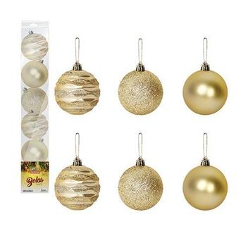 Bola tb wave 6cm c/6pcs dourad - ATEF - Bola de Natal - Magazine Luiza