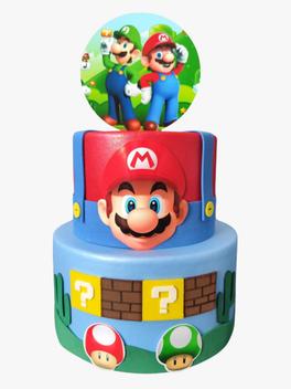 Bolo Fake Mario Bros - Catavento Festa dos Sonhos - Topo de Bolo ...