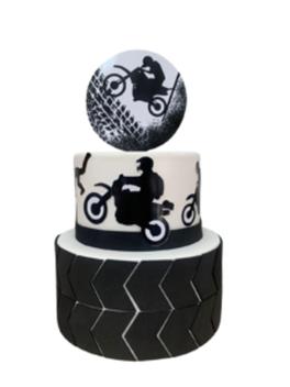 Bolo Fake Motocross - Catavento Festa dos Sonhos - Decoração de Festa ...
