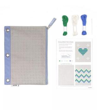 Bolsa de lápis Binder Yoobi Evolve Cross Stitch cinza claro - Lápis ...