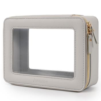 Bolsa de maquiagem Aveniee Clear para mulheres Travel Toiletry Grey ...