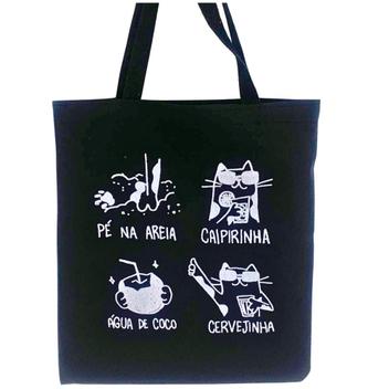 Bolsa Ecobag 100% algodão Estampa Black Vivant cat - CARIOCA MAIS ...