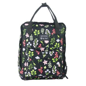 Bolsa Mochila Quadrada By Soft Floral Sabra - Bolsas - Magazine Luiza