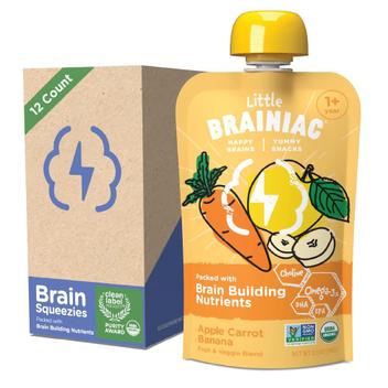 Bolsas Infantis Brainiac Little Brainiac - Frutas, Vegetais e Ômega 3 (12 Sachês de 100ml ...