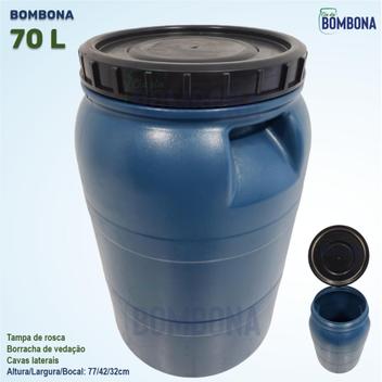 Bombona Plástica 70 Litros Tampa Removível Tambor Tonel - EVS PLÁSTICOS ...