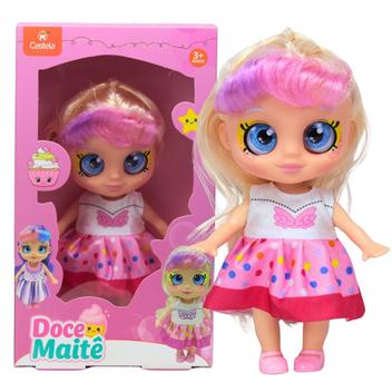 Boneca Articulada Doce Maitê 19cm Vestido Rosa - Castela - CASTELA ...