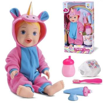 Boneca Baby My Little Collection Alive Unicornio Faz Xixi - Divertoys ...