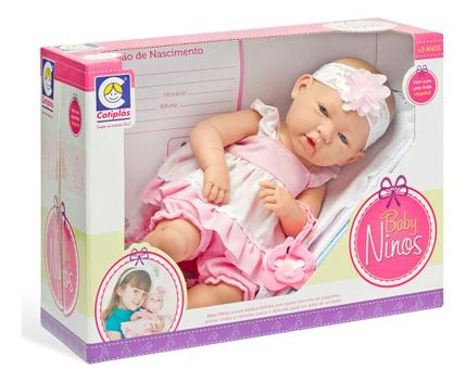 Boneca Baby Ninos Recém Nascida Bebê Reborn C/ Acessórios - Cotiplás ...