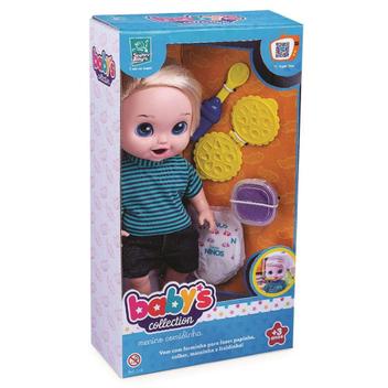 Boneca Baby's Collection Comidinha Menino Super Toys - Bonecas ...