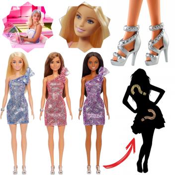 Boneca Barbie Glitter Clássica Articulada Mattel Original - Boneca ...