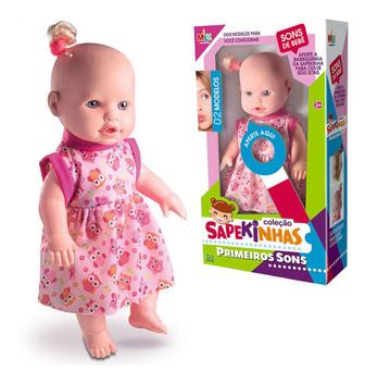 Boneca Bebê Bebezão Sapekinha Primeiros Sons Meninas Coleção - milk ...