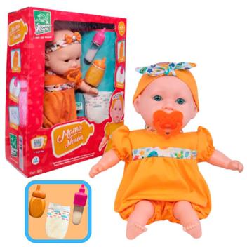 Boneca Bebezão Infantil Com Acessórios Chupeta Mamadeira Mágica 44cm ...