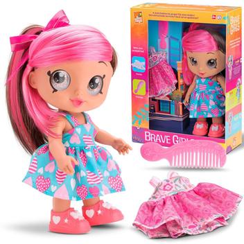 Boneca Cabelo Rosa Brave Girls Julie Closet - Bee Toys - Bonecas ...