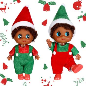 Boneca Christmas Elf Twins Threan de etnia hispânica africana - Bonecas ...
