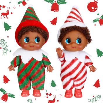 Boneca Christmas Elf Twins Threan - Etnia Hispânica Africana - Bonecas ...