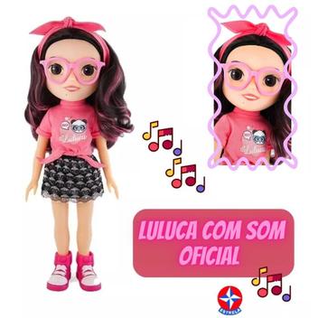 Boneca Luluca C/ Som Estrela Vinil Articulada 30cm Youtuber Canta e ...