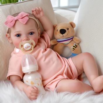 Boneca Reborn BABESIDE Megan 43cm - com Conjunto de Acessórios - Boneca ...