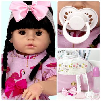 Boneca Reborn Menina Realista Silicone Laura 20 Acessórios - Cegonha ...