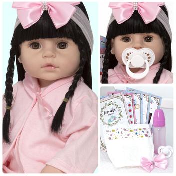 Boneca Reborn Realista Morena Sofia Enxoval Roupão 13 Itens - Cegonha Reborn Dolls - Boneca ...