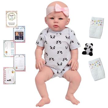 Boneca Reborn Recém Nascida Careca 100% Silicone Pandinha - Cegonha ...