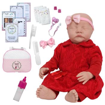Boneca Reborn Toda De Silicone Careca Com Enxoval Completo - Cegonha ...