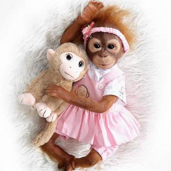 Boneca Renascida ZIYIUI Lifelike Monkey Baby Orangotango 52cm - Bonecas ...