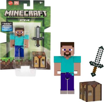 Boneco Articulado Minecraft Vanilla Steve 9cm - Mattel JCN28 - Bonecos ...